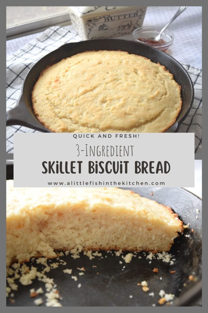 3-Ingredient Skillet Biscuit Bread (Recipe + Video) – A Little Fish in ...