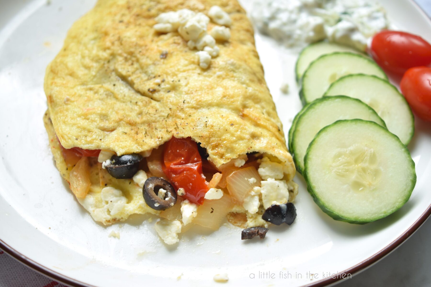 Greek Omelette with Easy Tzatziki Sauce (Recipe + Video) – A Little ...