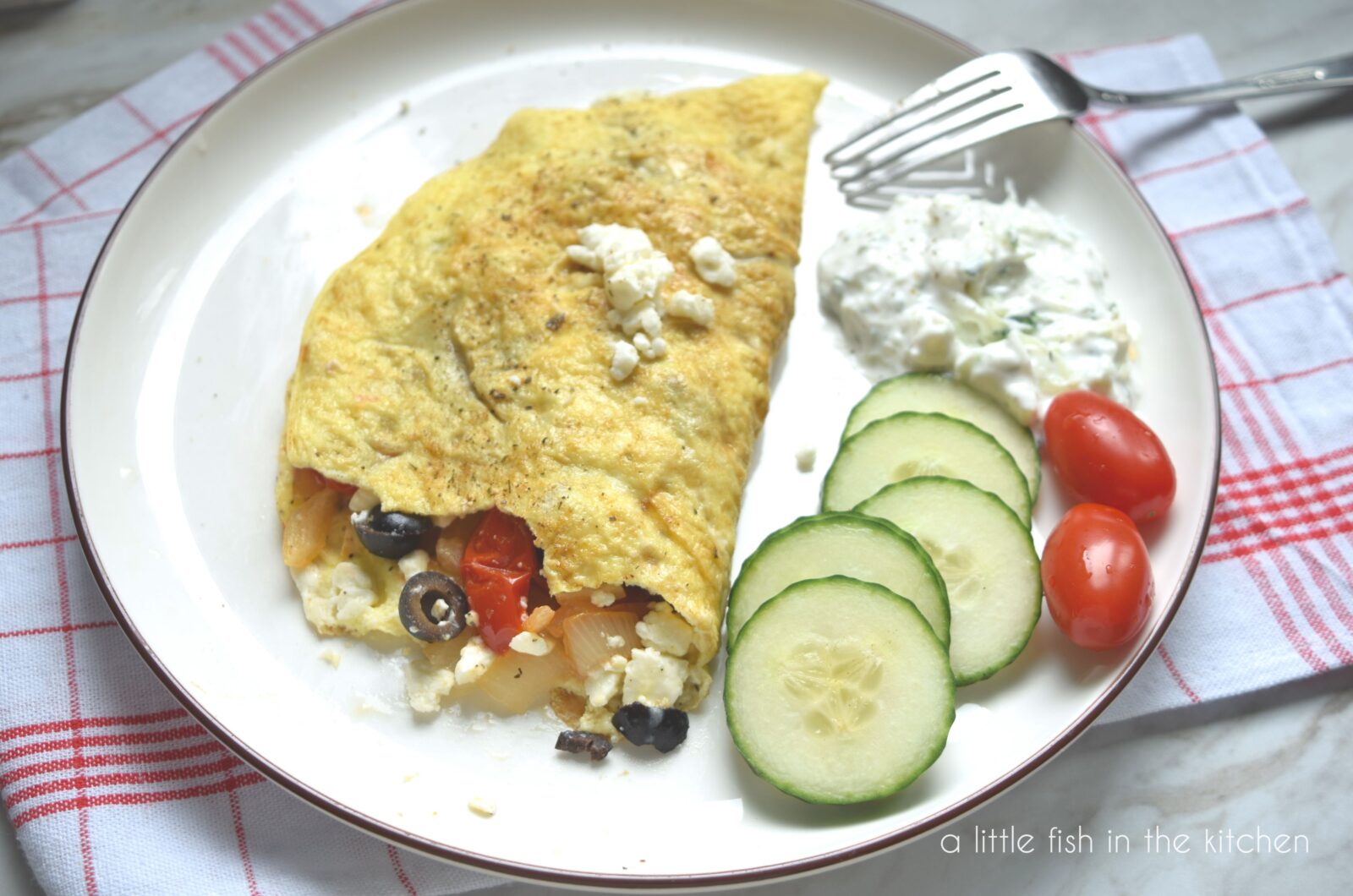 Greek Omelette with Easy Tzatziki Sauce (Recipe + Video) – A Little ...